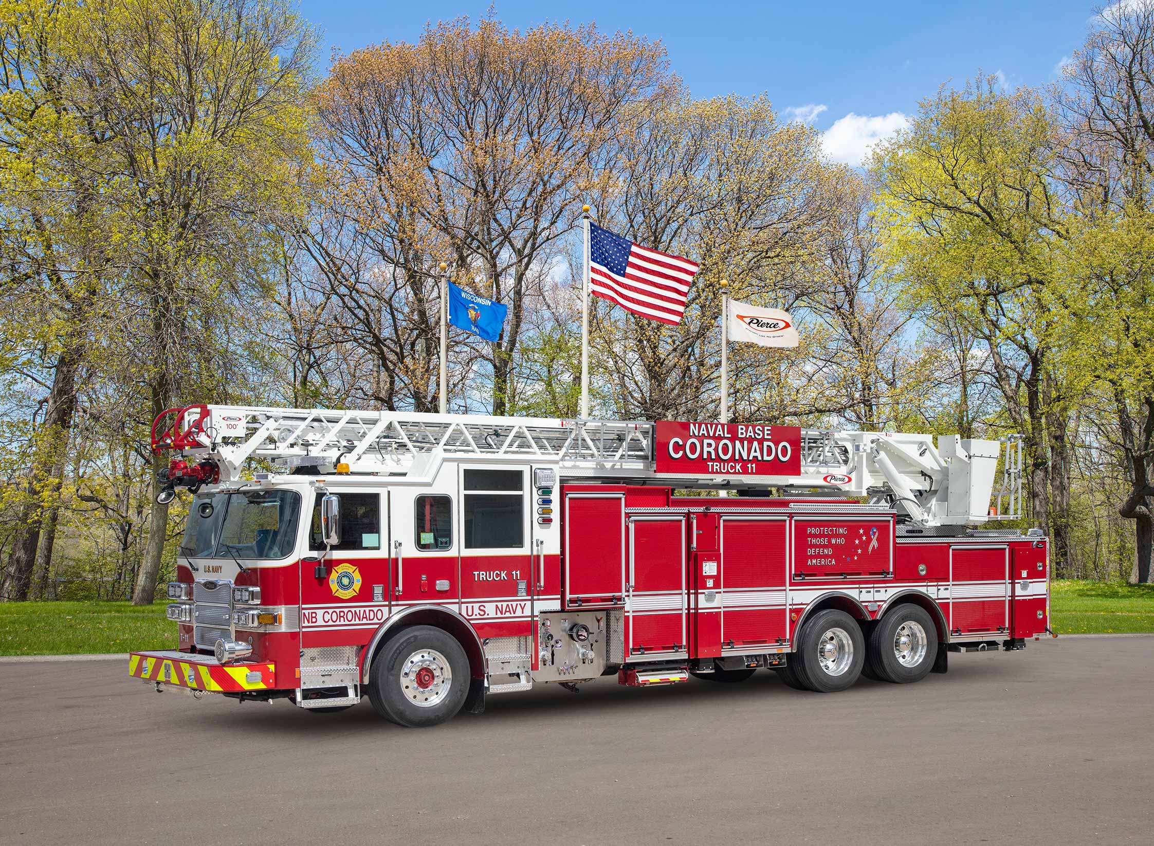 100' Heavy-Duty Low Profile Steel Aerial Ladder | Pierce Mfg