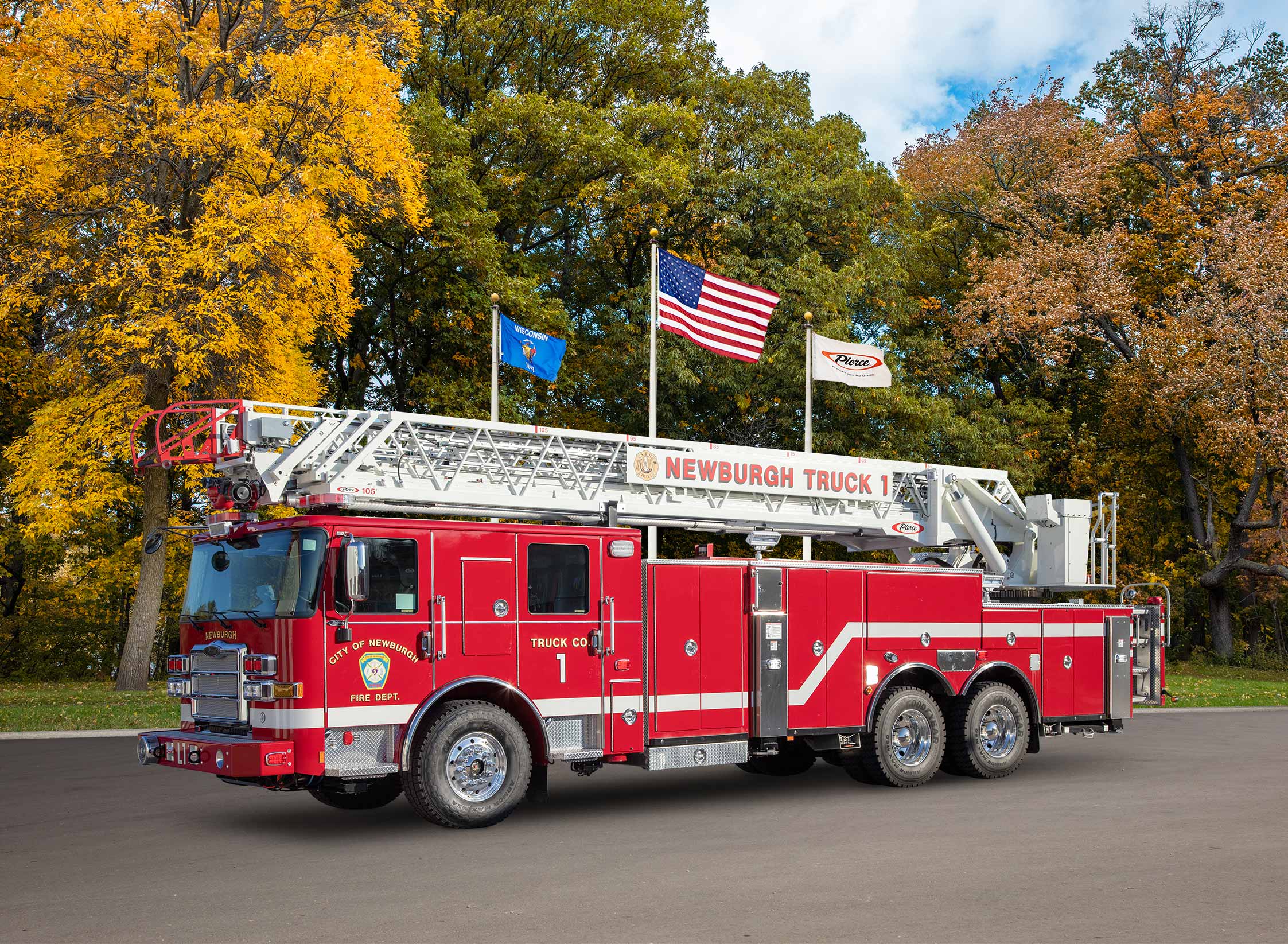 105' Heavy Duty Steel Aerial Ladder | Pierce Mfg